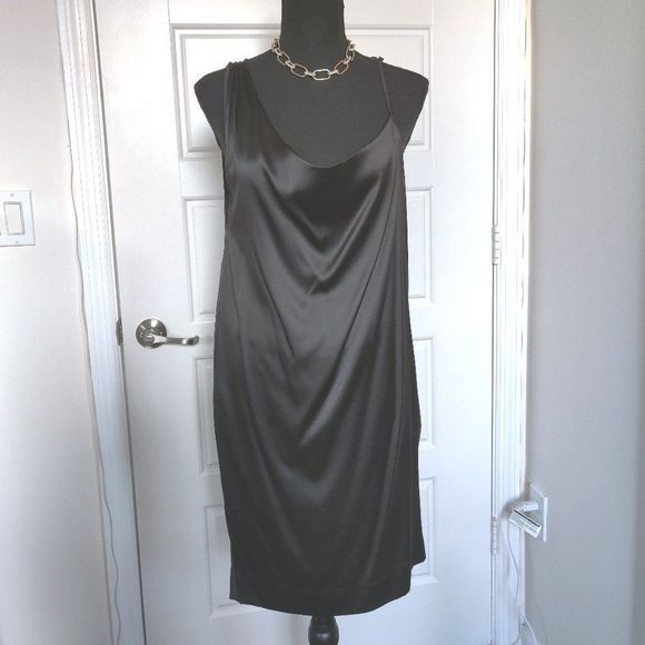 Cycle | Dresses | Cycle Black Satin Midi Dress | Poshmark